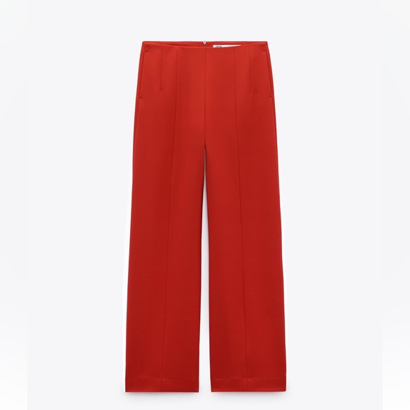 Zara | Pants & Jumpsuits | Zara Red Low Rise Pants Limited Edition ...